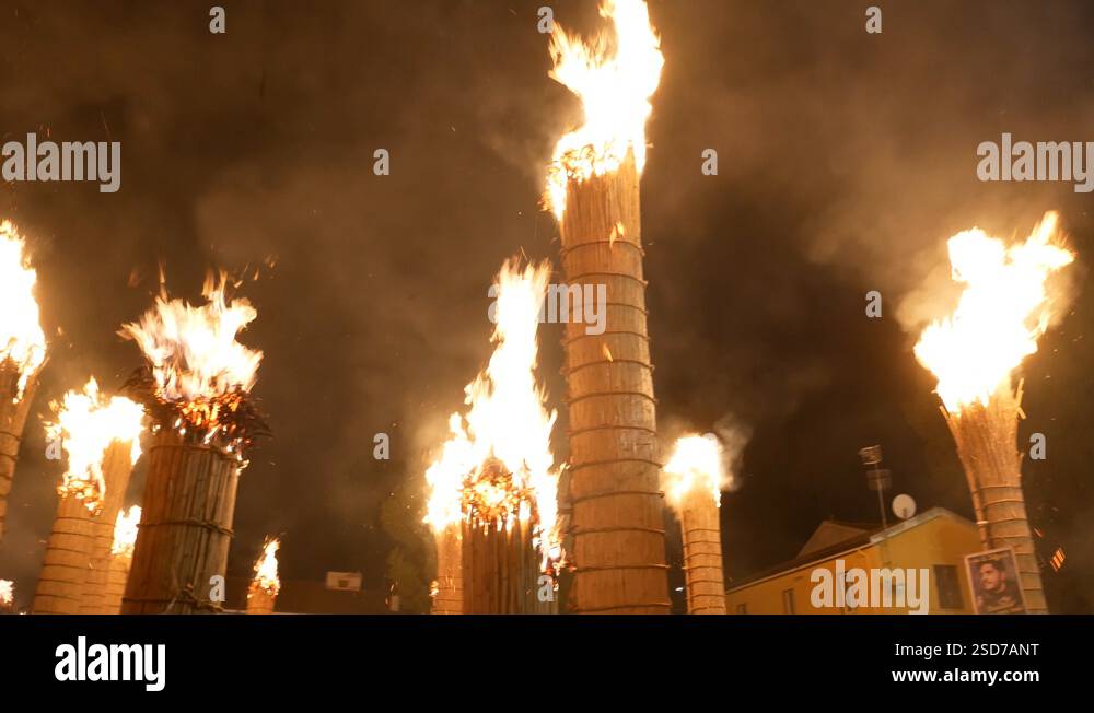 folklore festival of Farchie in Saint Anthony Abate day, Abruzzo, Italy ...