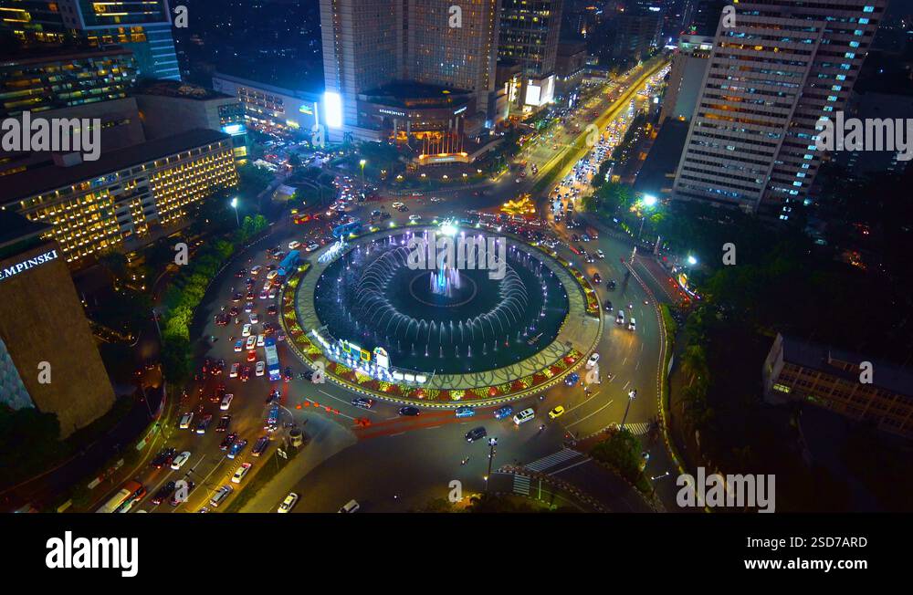 Beautiful traffic scenery in HI Roundabout at night Stock Video Footage ...