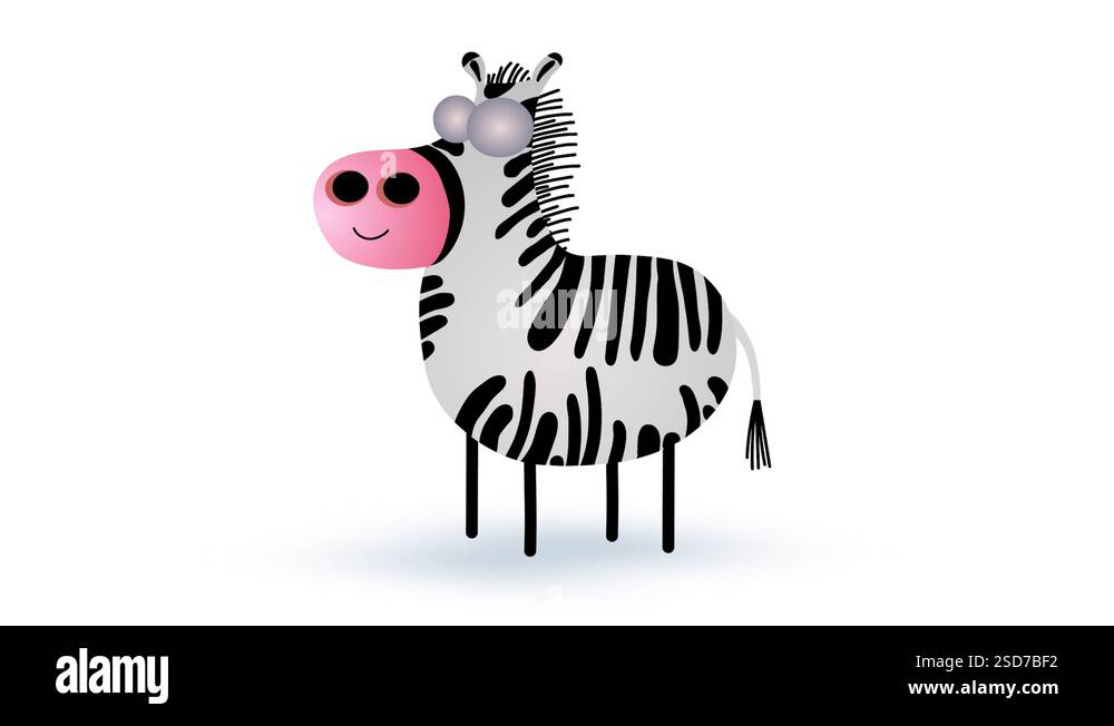 Cartoon zebra animation seamless transitions Stock Video Footage - Alamy