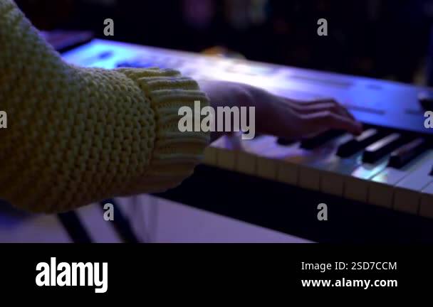 Dynamic Live Keyboard Performance at a Concert with Light Show. Live ...