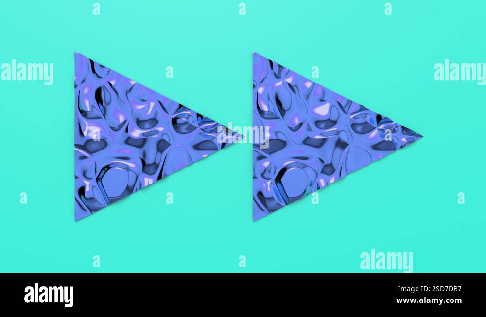 3d Looped animation of Fast Forward button in shape of triangles. Wavy ...