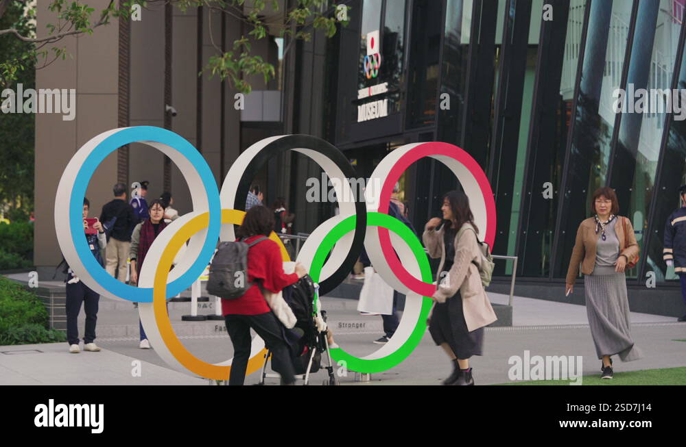 Video of the Olympic Rings monument of the Japan Olympic Museum for the ...