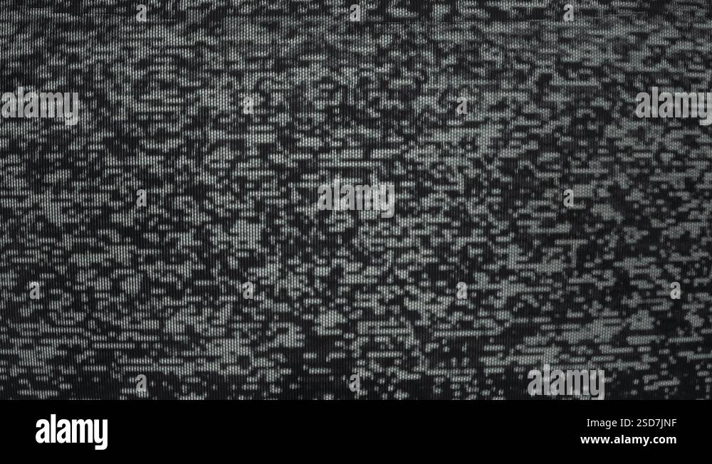 Static noise on a TV-display with no signal. VHS defects, TV noise ...