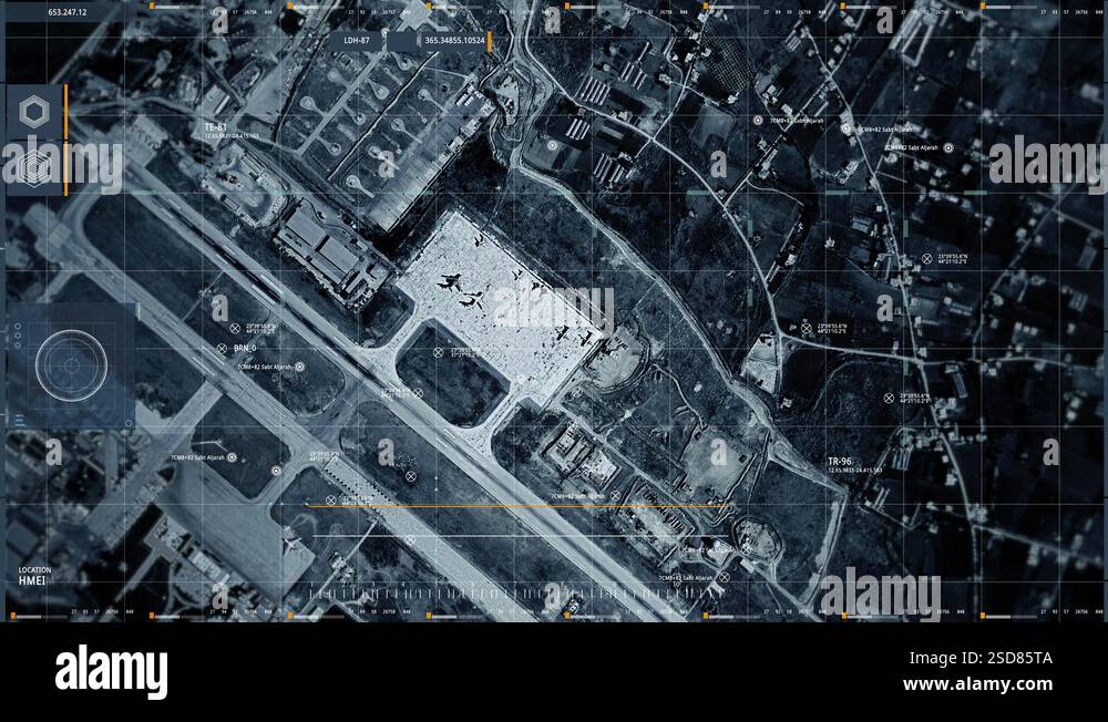 Hmeimim, Khmeimim Air Base, Satellite Camera View, Map of Syria Stock ...