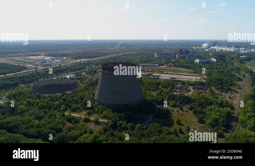 Aerial view of cooling towers for fifth, sixth nuclear reactors of ...