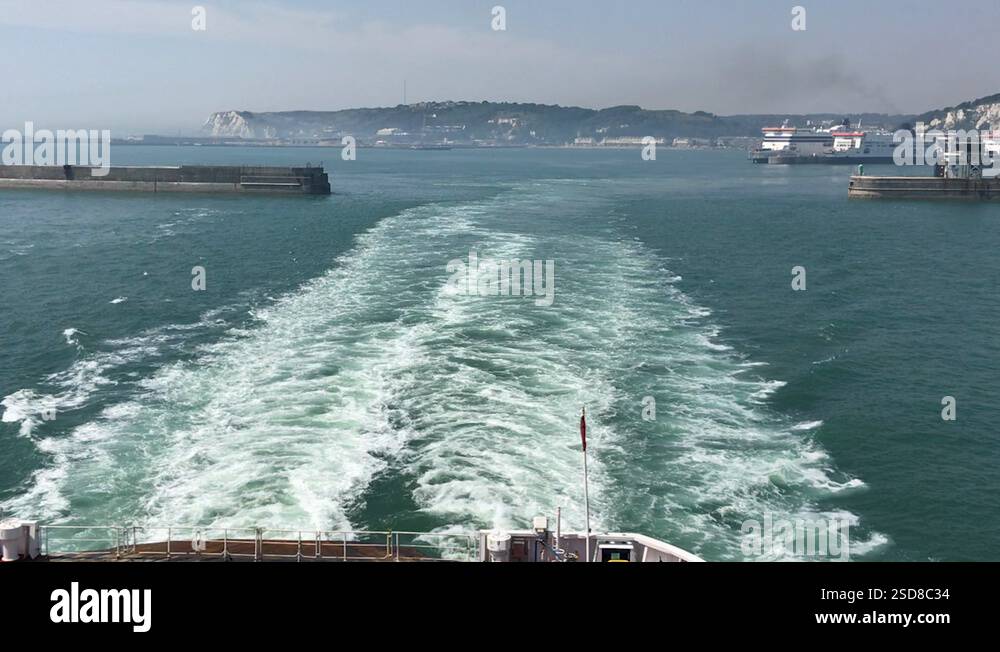 leaving the port on a large ferry boat - back of a ferry Stock Video ...