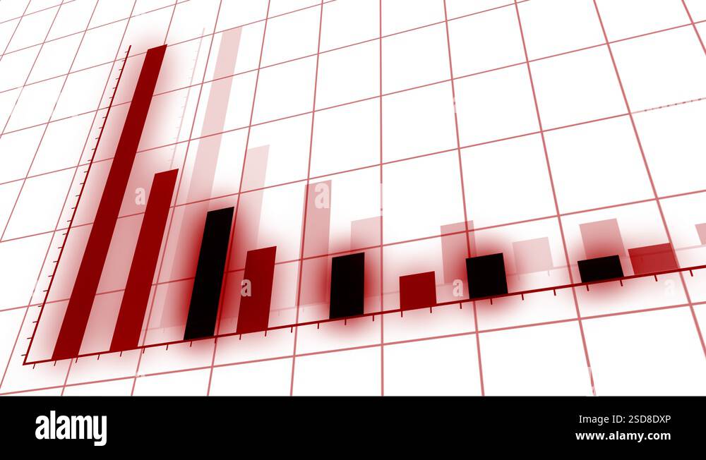 4k HUD graph with fall down arrow and bar stats,financial crisis,stock ...