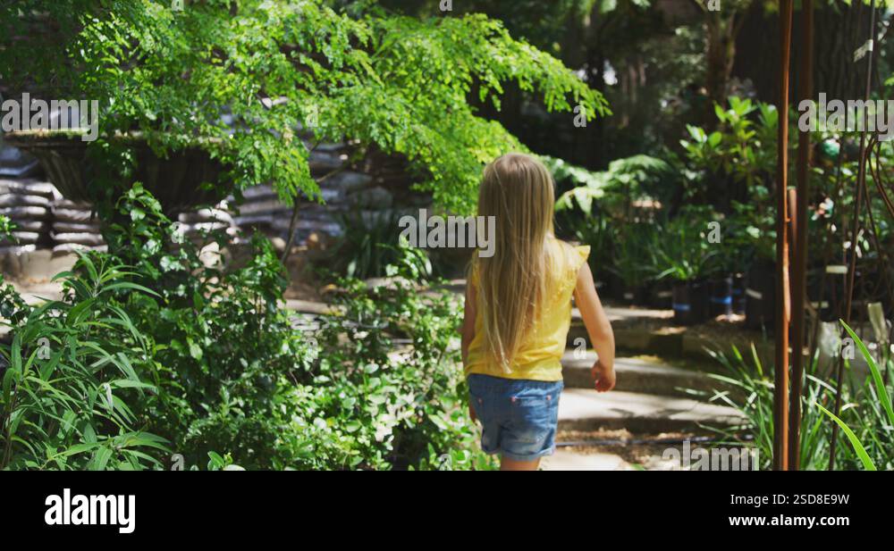 Little girl wandering in nature Stock Video Footage - Alamy