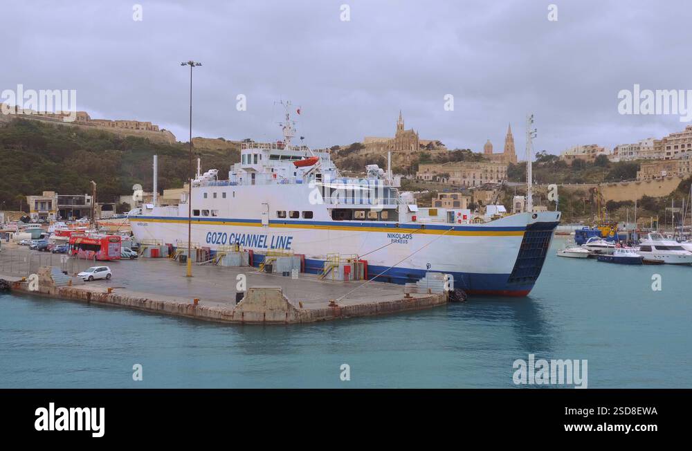 Ferry terminal on the Island of Gozo - MALTA, MALTA - MARCH 5, 2020 ...