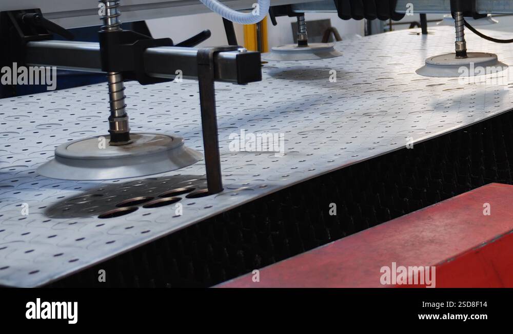 Moving the processed metal sheets at a metalworks workshop Stock Video ...