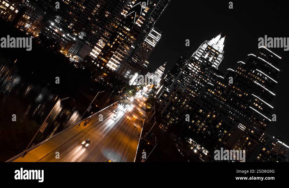 4K Austin Texas State Capitol Building Congress Bridge Drone Time Lapse ...