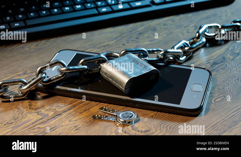 Smartphone protection. Network security. Cell phone. Confidential data ...