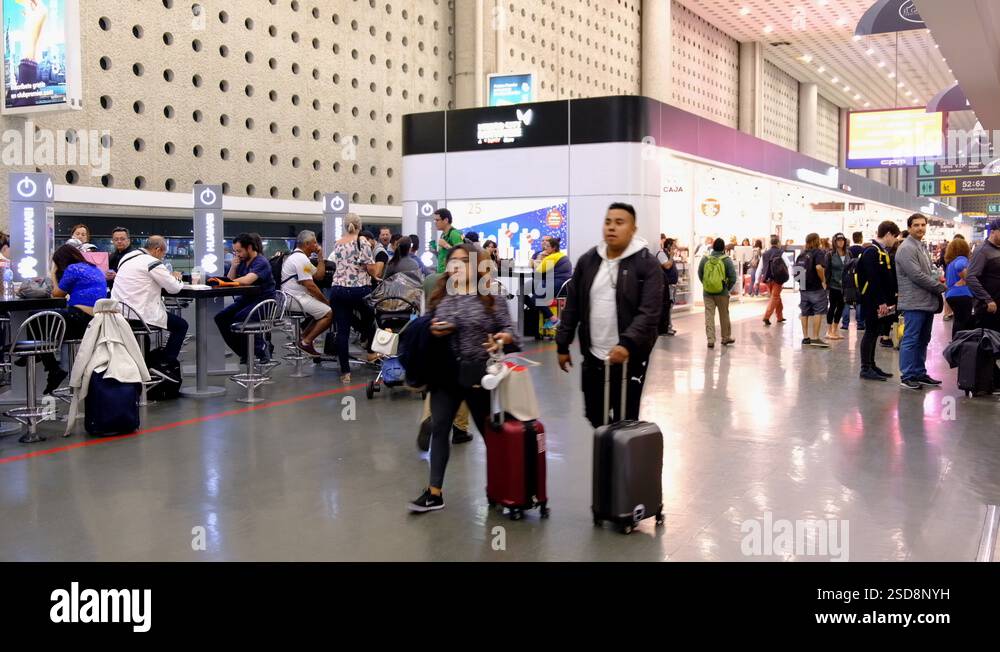 People Waiting Sitting and Walking Around in International Mexico ...
