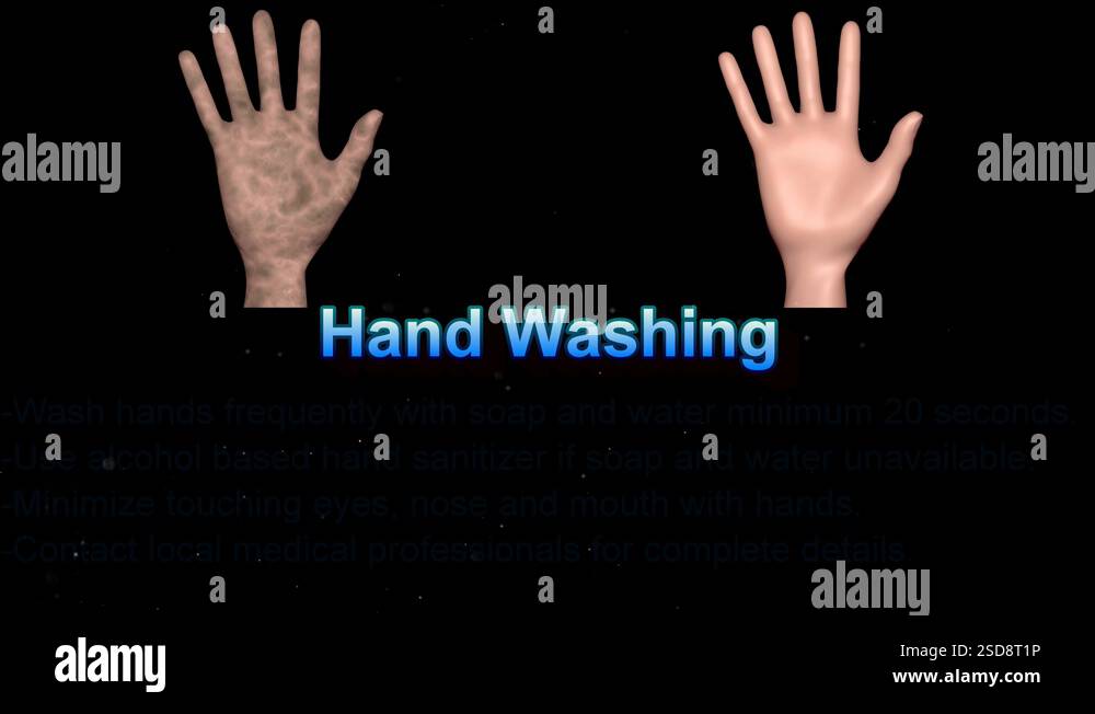 Hand washing safety tips to avoid spreading germs. 3d animation Stock ...