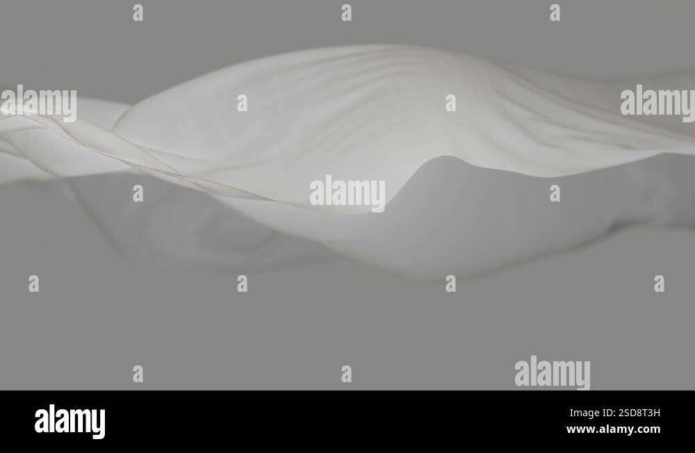 4k White wavy silk fabric in wind,seamless waving flag cloth loop ...