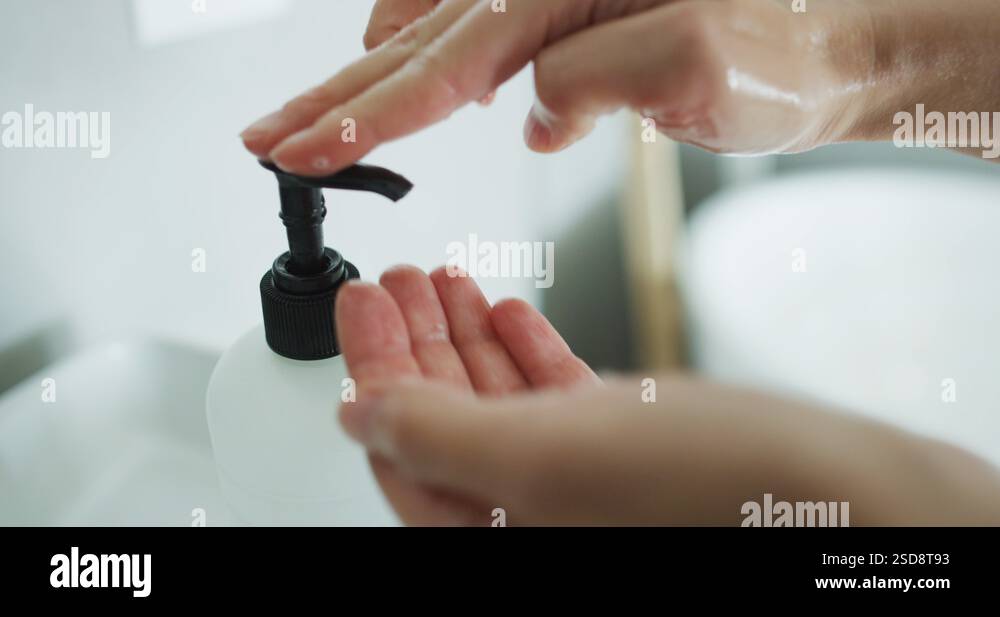 Corona virus travel prevention man showing hand hygiene washing hands ...