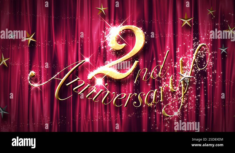 Gorgeous Anniversary. For 2nd / Pink and Gold / with Star shape ...