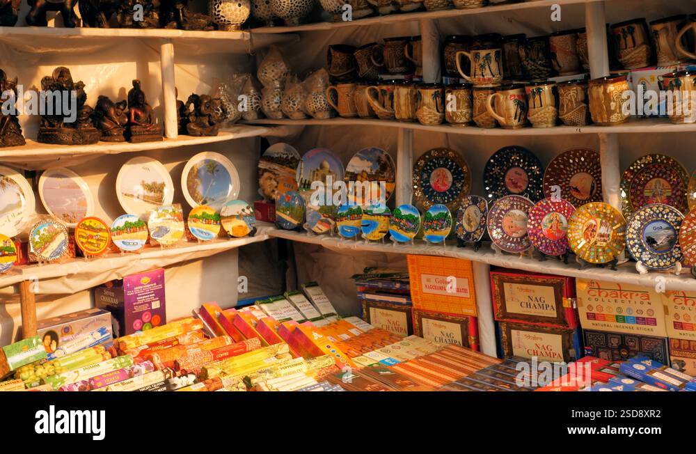 INDIA, GOA, 2 march 2020: Indian tea and spices at Anjuna flea market ...