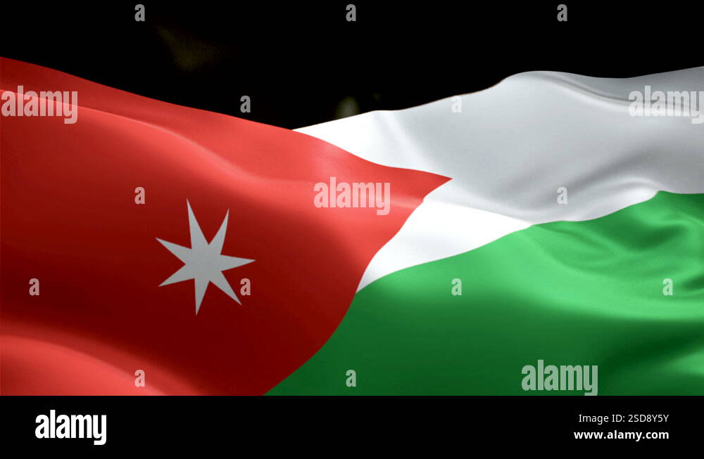 Jordan waving flag. National 3d Jordanian flag waving. Sign of Jordan seamless Stock Video ...