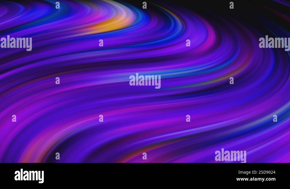 Wavy neon lines in purple. Movement along waves of neon rays. Smooth ...