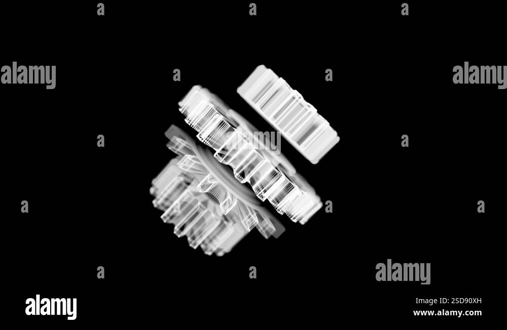 3D Rendering wireframe spinning circle gear wheel Stock Video Footage ...