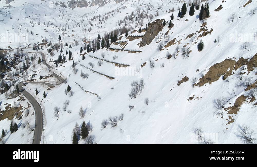 Avalanche defense system. Protection against avalanches in the alps ...
