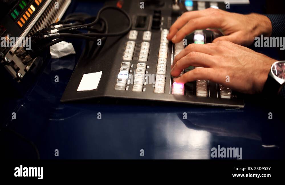 Sound Engineer Radio Station On Control Desk Recording Studio Audio ...