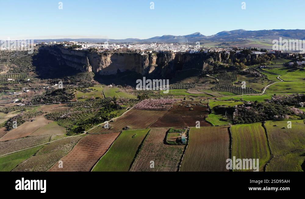 Ronda valley, Andalusia, Spain. Aerial view Stock Video Footage - Alamy