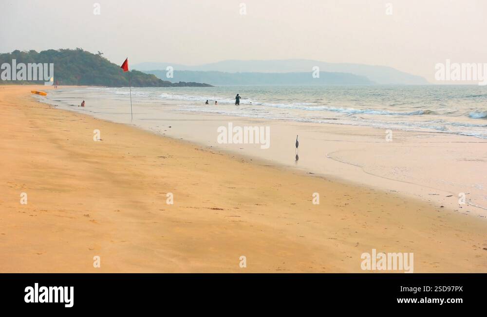 The Beautiful White Sand Beach In Galgibaga, India With Calm Sea and ...