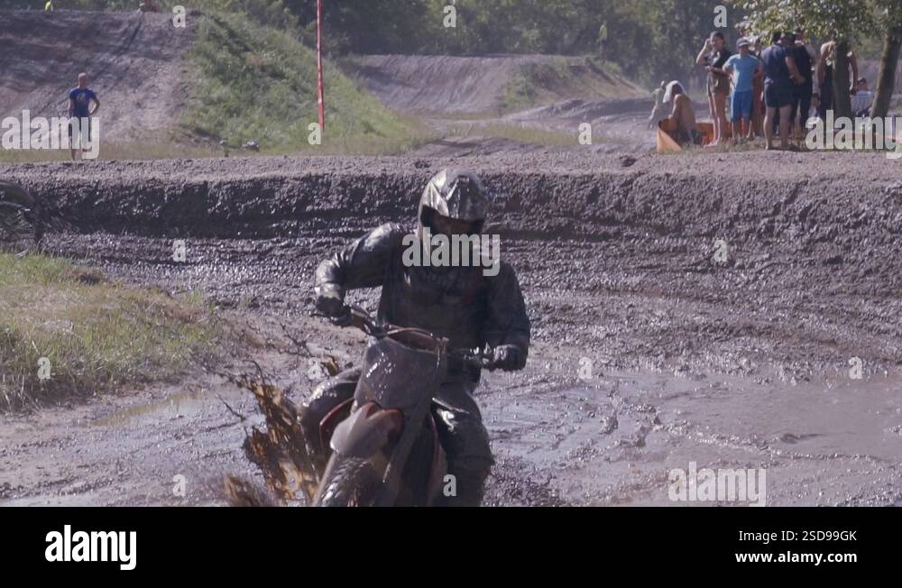 Motocross race in mud in Lithuania, quads, solo bikes, mud race going ...