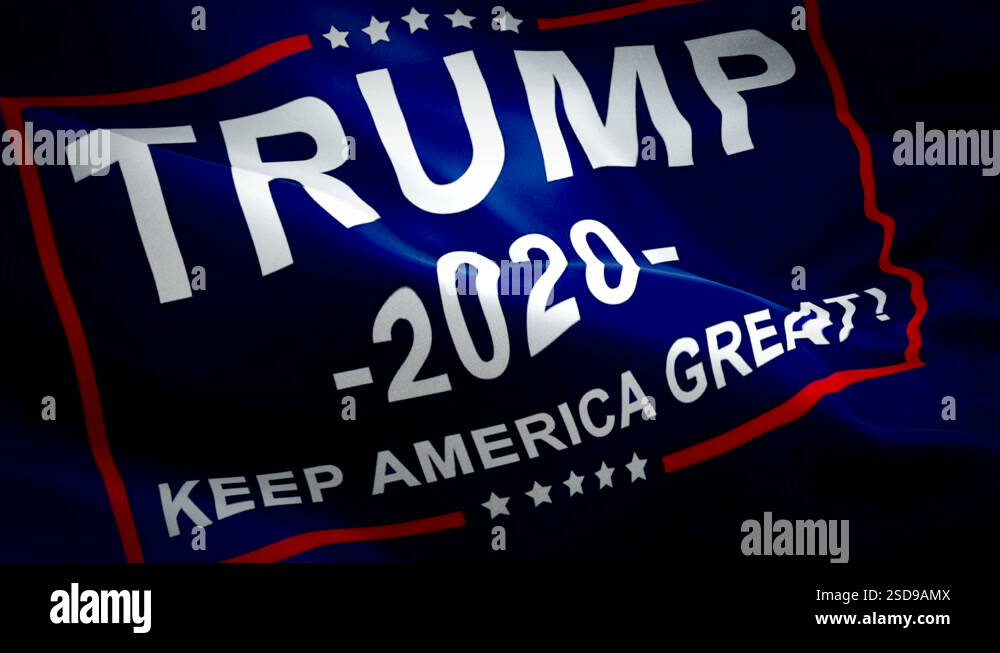 Donald Trump president flag 2020 waving flag for US president elections ...