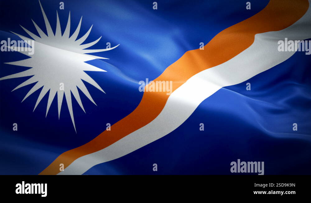 Marshall Islands waving flag. National 3d Marshallese flag waving Stock ...
