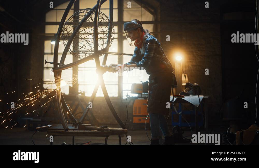 Talented Emerging Female Artist Uses an Disc Grinder to Make Metal ...