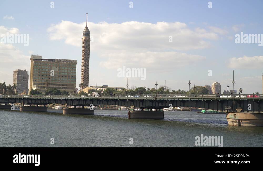 The Qasr El Nil bridge in central Cairo, Egypt Stock Video Footage - Alamy