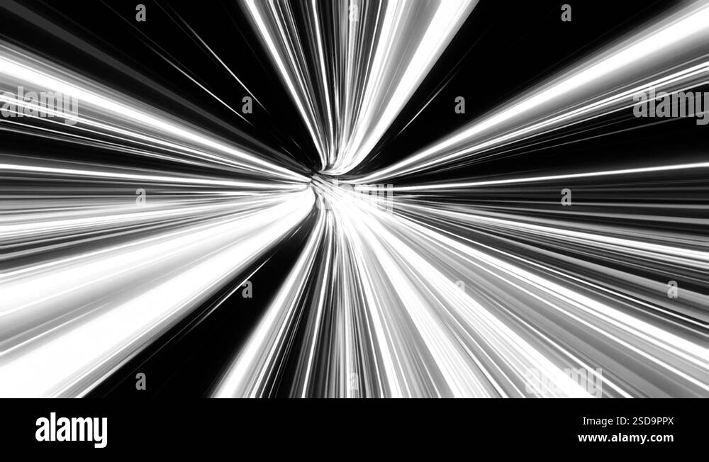 Wormhole right in time and space, flying fast through speed tunnel on ...