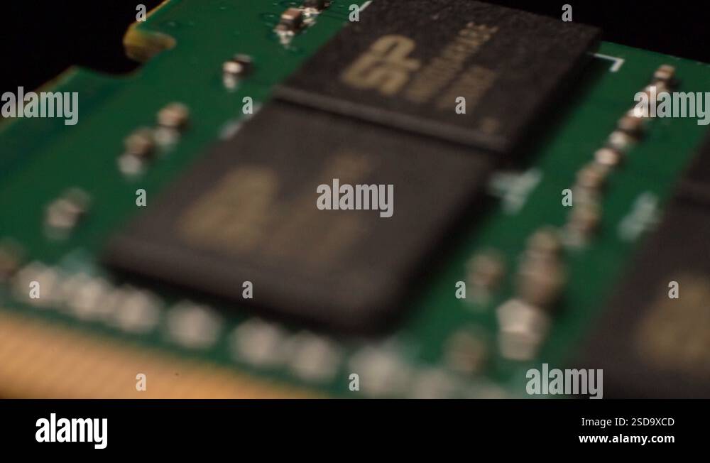 extreme macro ram memory module chips and soldering Stock Video Footage ...