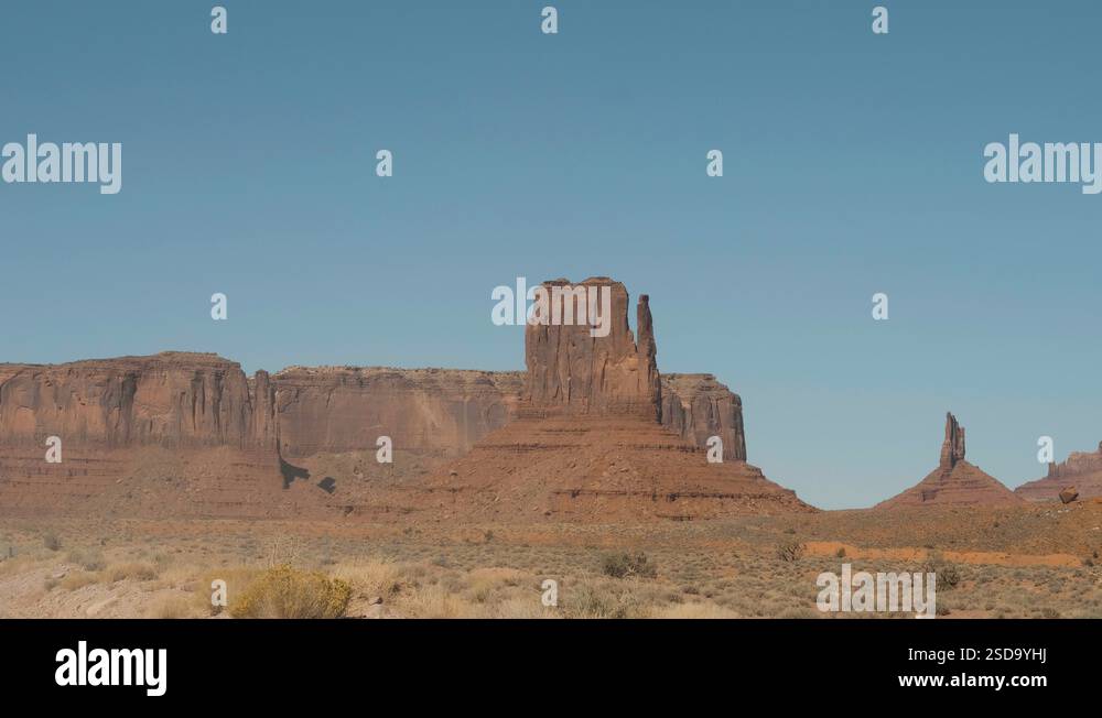 Rock Outcrop Monolith Butte Of Orange Red Color In Desert Of Monument ...