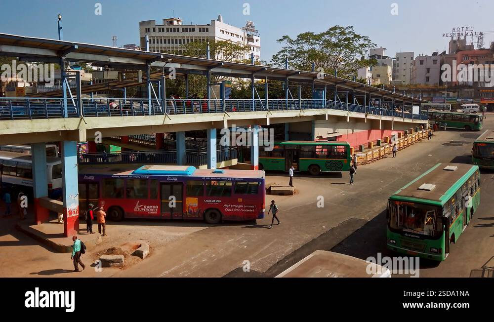 View of Kempegowda Bus Station in sunny day Stock Video Footage - Alamy