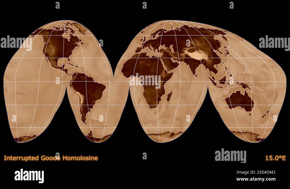 Animated world map. Goode. Luminance blending. 1920x1080px Stock Video ...