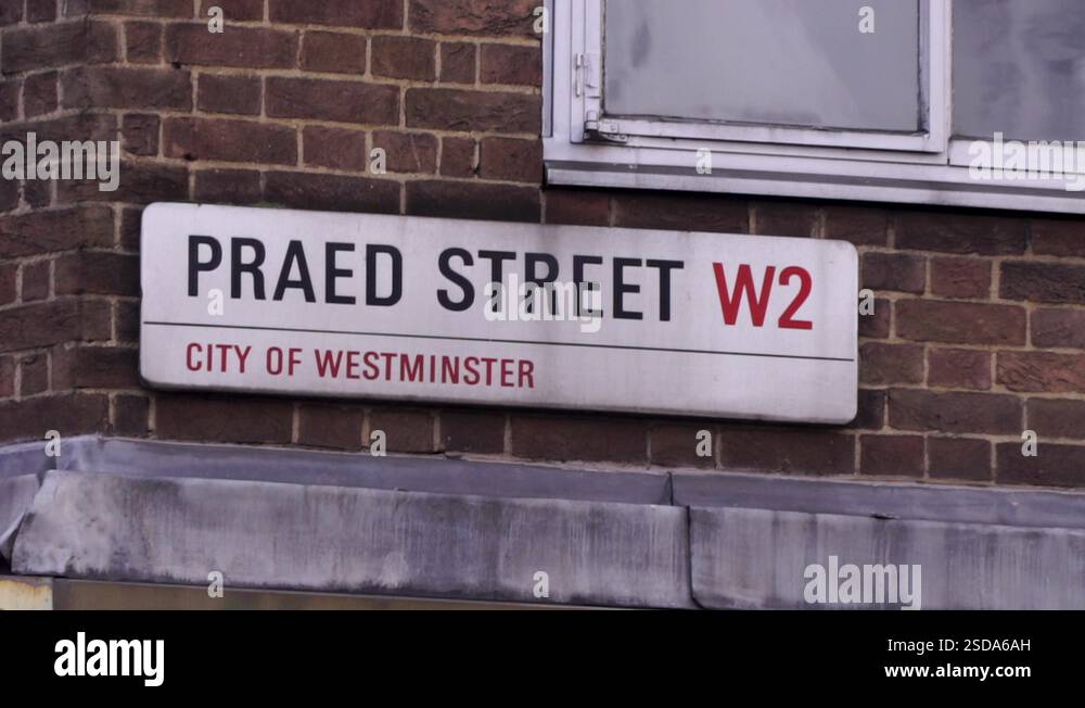 Praed Street W2 City of Westminster street sign on brick building in ...