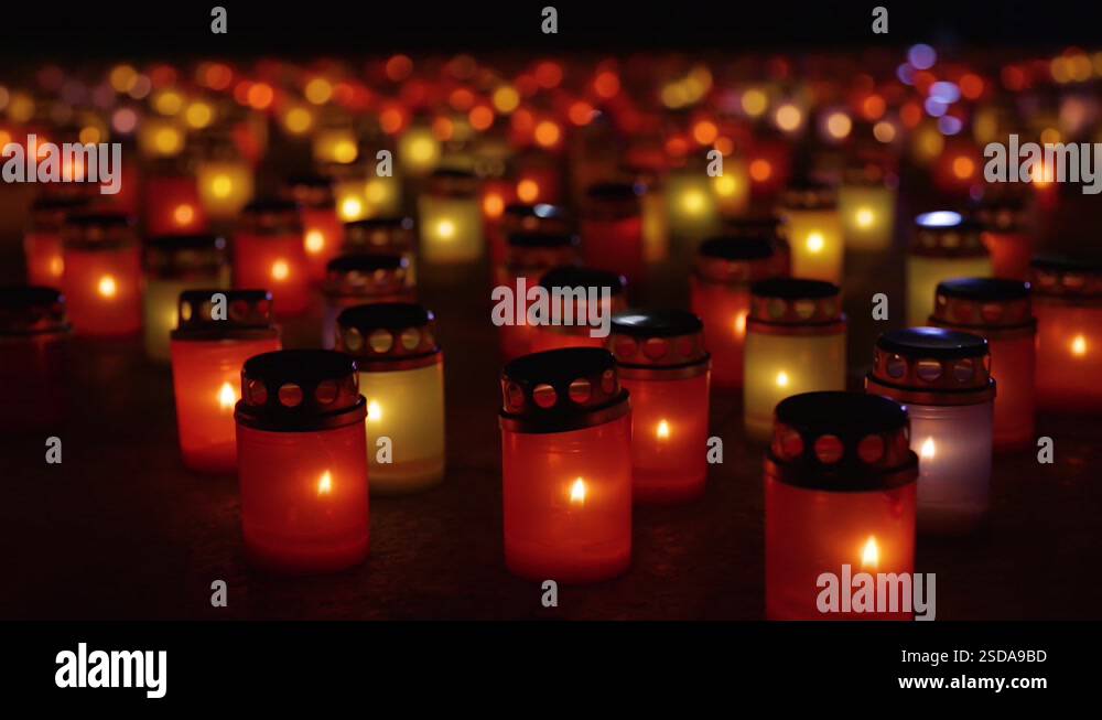 Burning candles - symbolism of loss and mourning Stock Video Footage ...