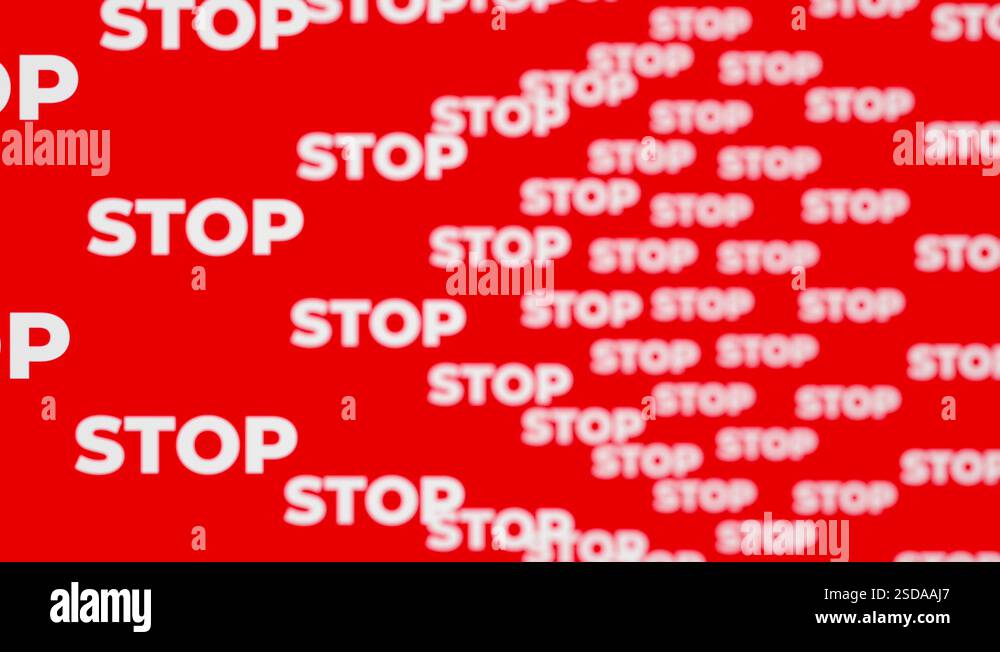 Stop text kinetic typography. Danger and warning concept Stock Video ...