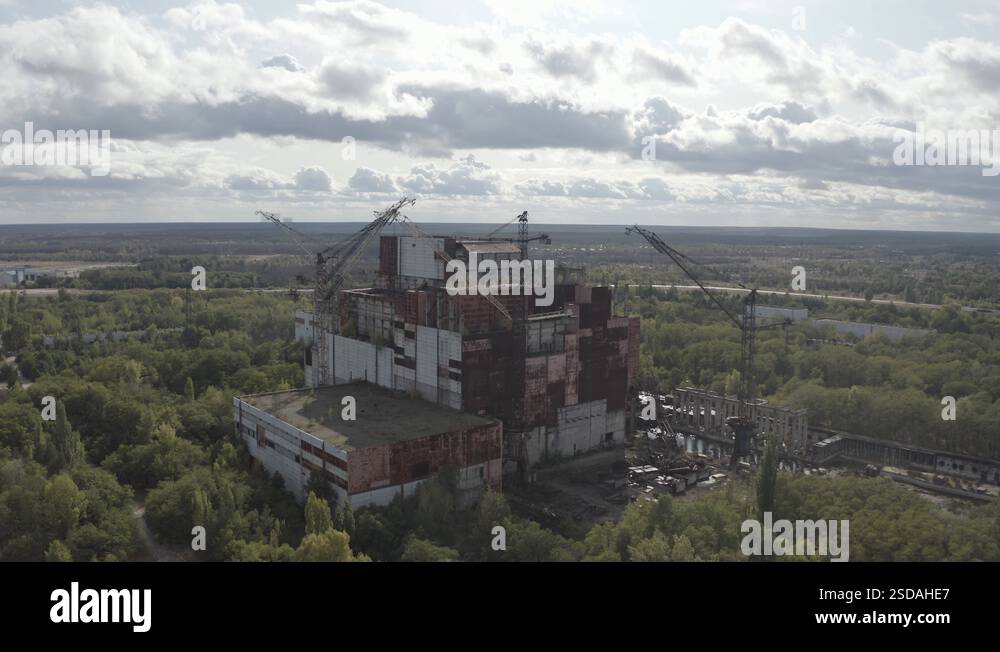 Unfinished 4 and 5 power units of the Chernobyl nuclear power plant ...