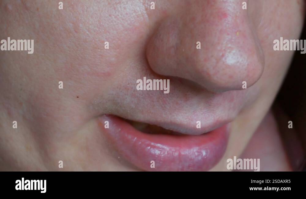 mouth of a person who is talking on a smartphone Stock Video Footage ...