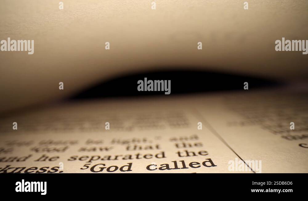 Moving laterally left to right across the first page of the Bible ...