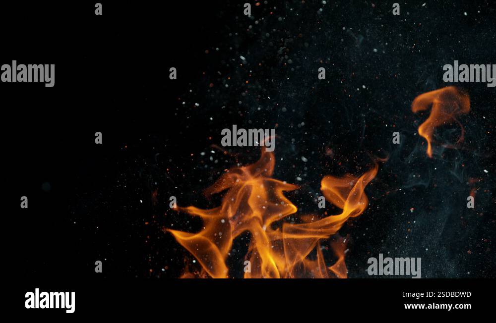 Fire flames with sparkles, shooting on high speed camera Stock Video ...