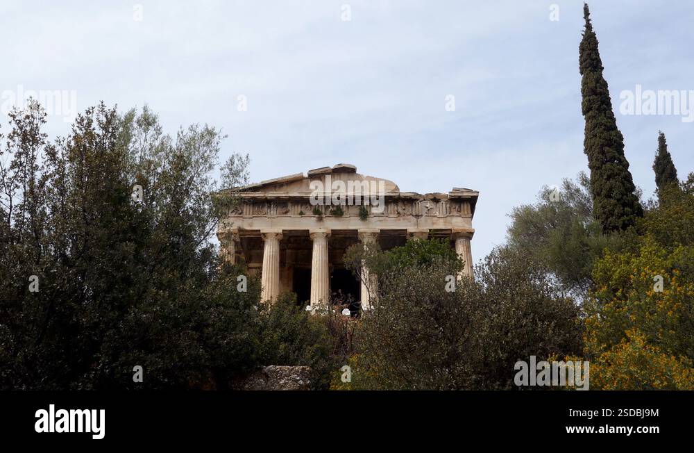 Pan from Temple of Hephaestus in The roman agora to the the Acropolis ...