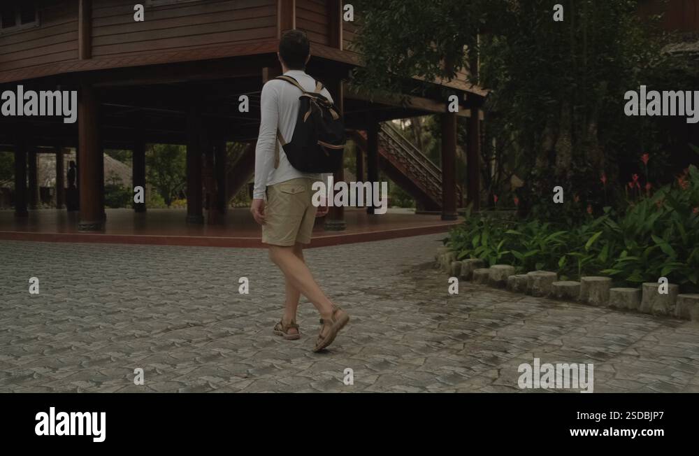 excursion in asian country, viewing architecture Stock Video Footage ...