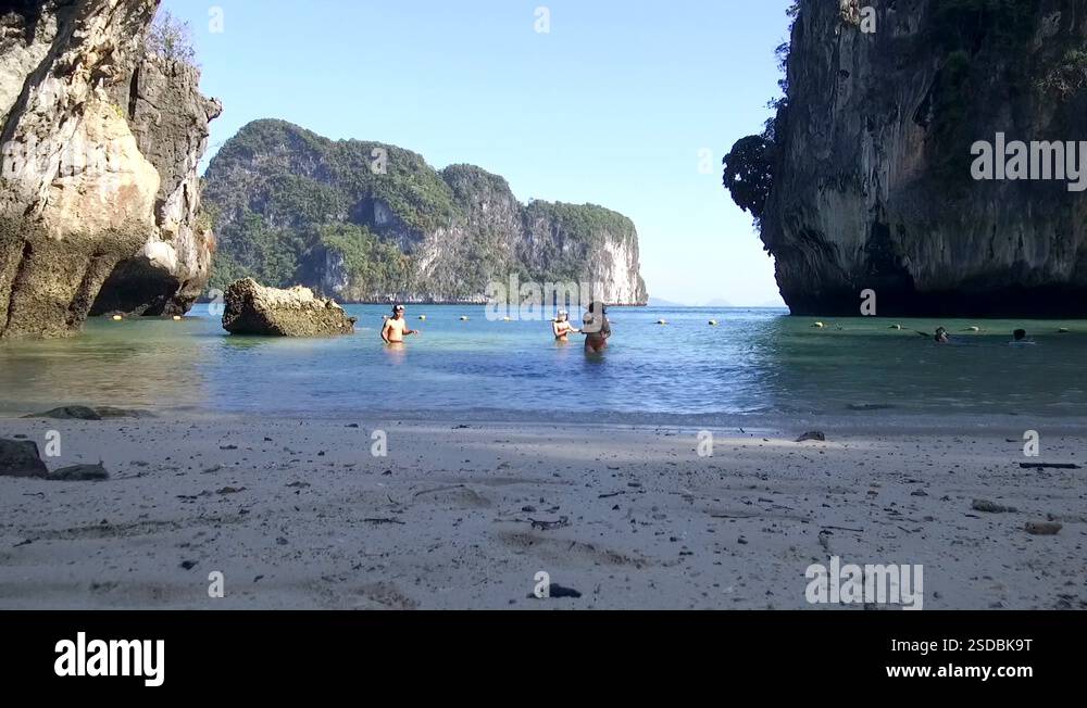 Wonderfull lagoon beach on Koh Lao Lading Island Stock Video Footage ...