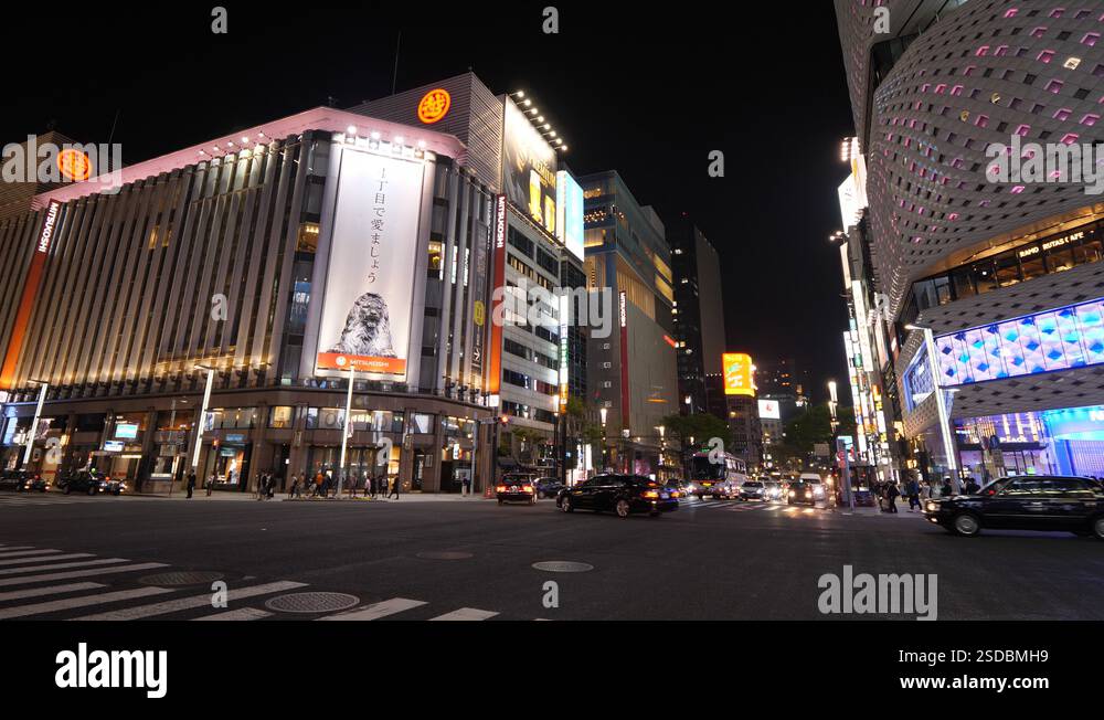 Mitsukoshi department store seen at other side of street crossing Stock ...